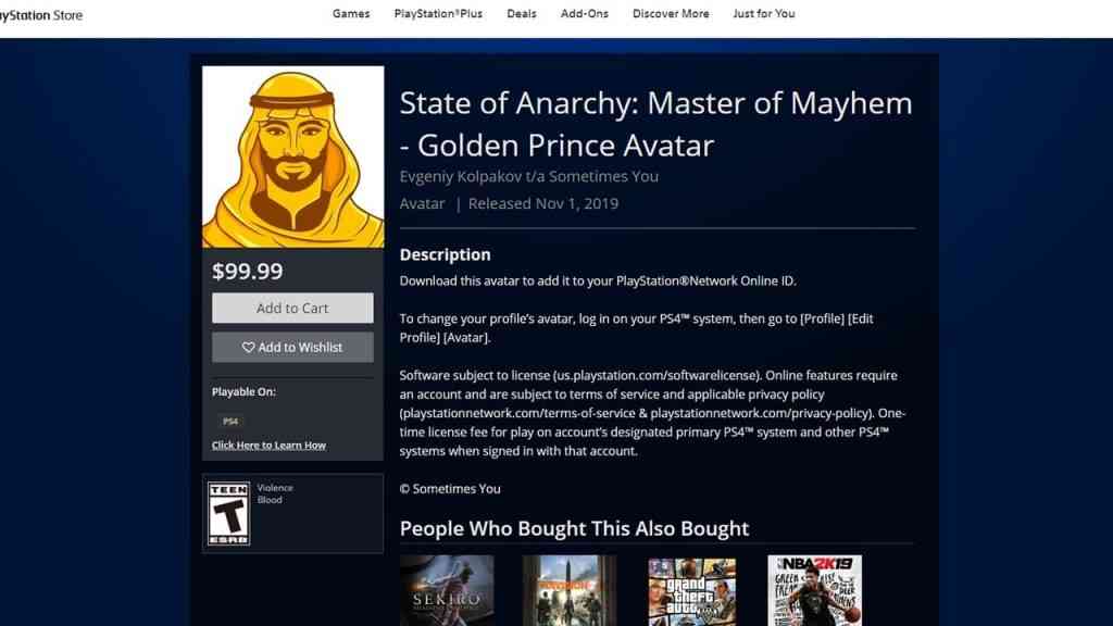 Golden PSN Avatar Selling For $100 USD | COGconnected