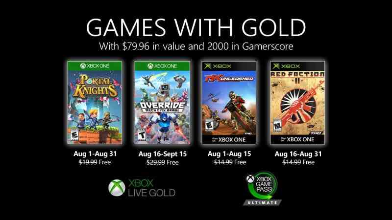 Xbox Reveals August Games With Gold